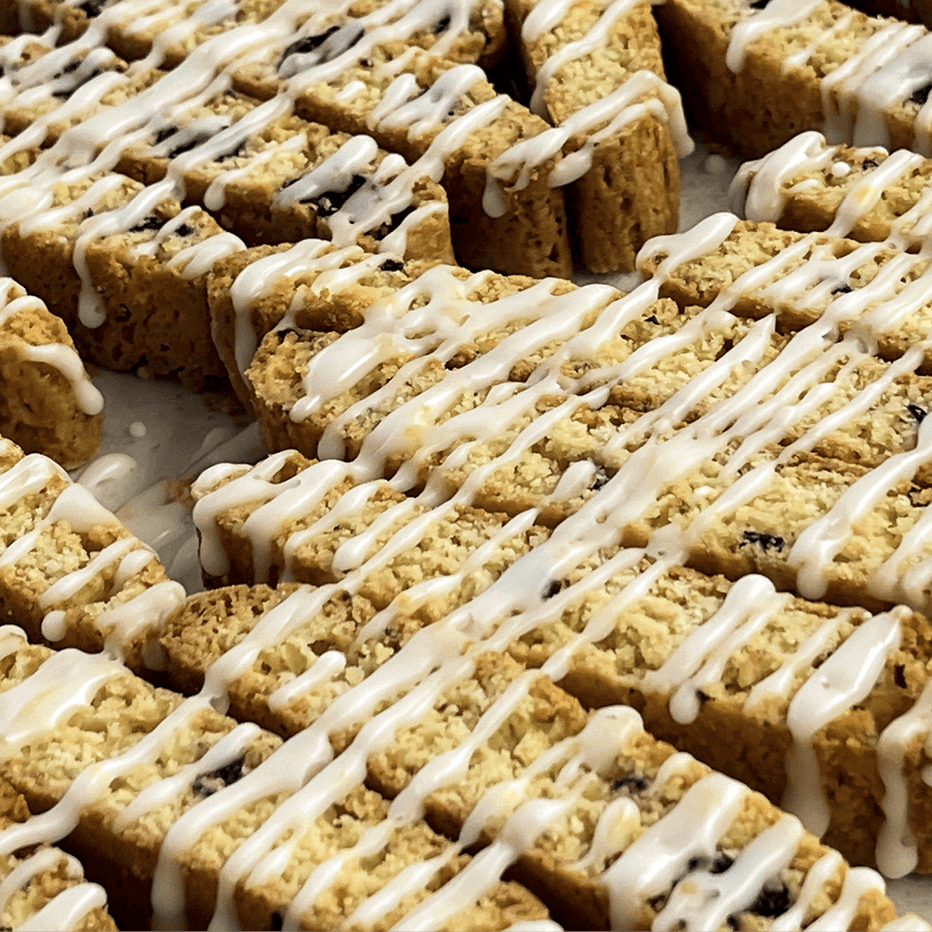 Blueberry Biscotti with Lemon Glaze | True Delicious